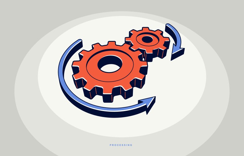 Economic System Concept Poster Gears With Dollar Vector Image