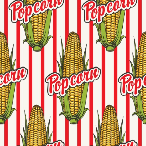 Seamless pattern with popcorn pop corn background Vector Image
