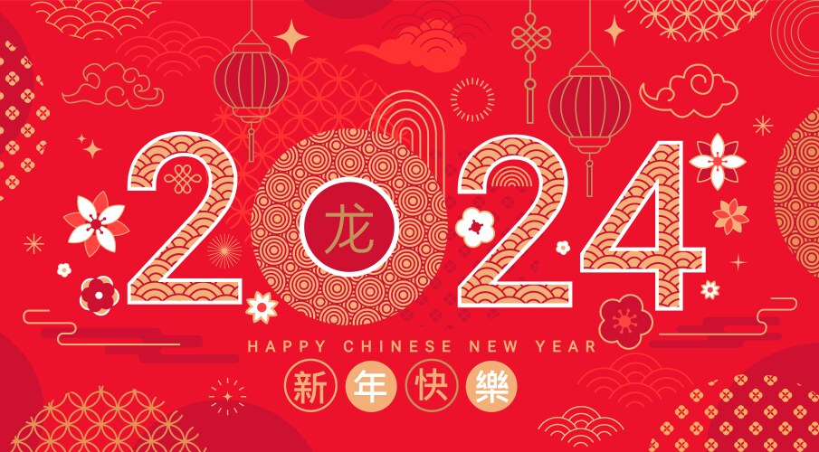 Happy chinese new year 2024 the dragon zodiac sign