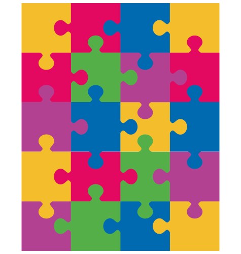 Colorful plastic pieces puzzle game Royalty Free Vector