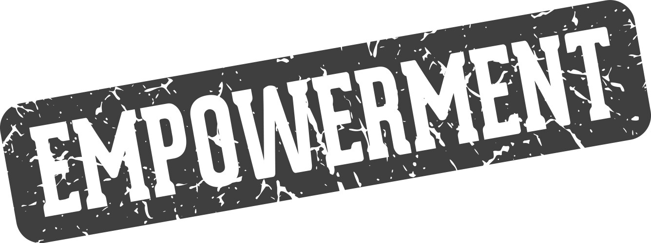 Empower rectangular sign empower stamp Royalty Free Vector
