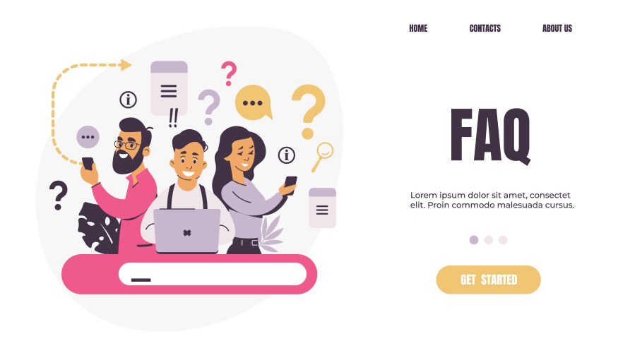 Frequently asked questions faq banner glitch icon Vector Image