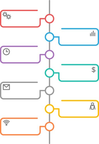 Six step chart layout color line shape template Vector Image