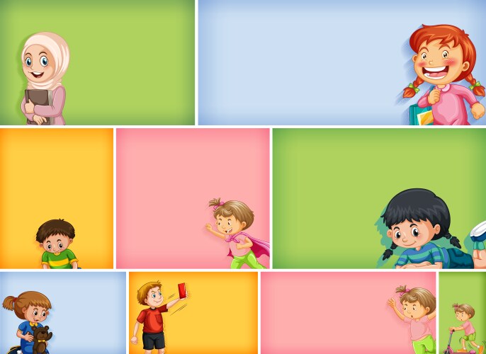 Children characters get knowledges and education Vector Image