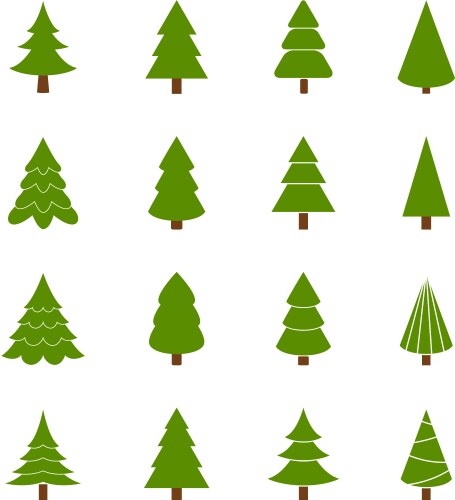 Cartoon abstract christmas trees with gifts Vector Image