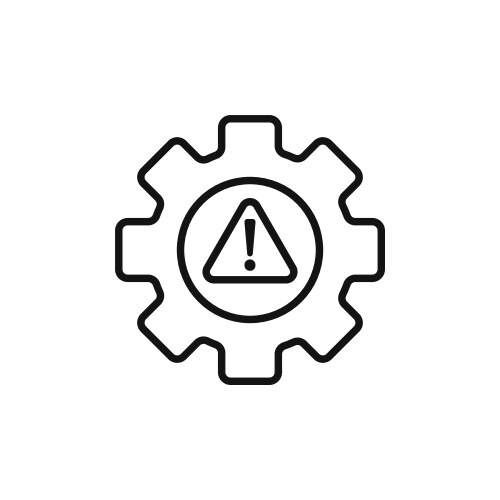 Technical warning icon set system failure error Vector Image