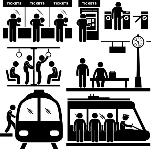 Train icon set Royalty Free Vector Image - VectorStock