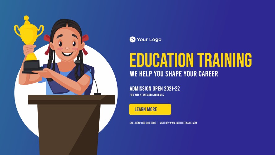 Education banner background Royalty Free Vector Image