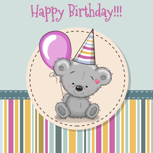 Happy birthday greeting card with balloons Vector Image