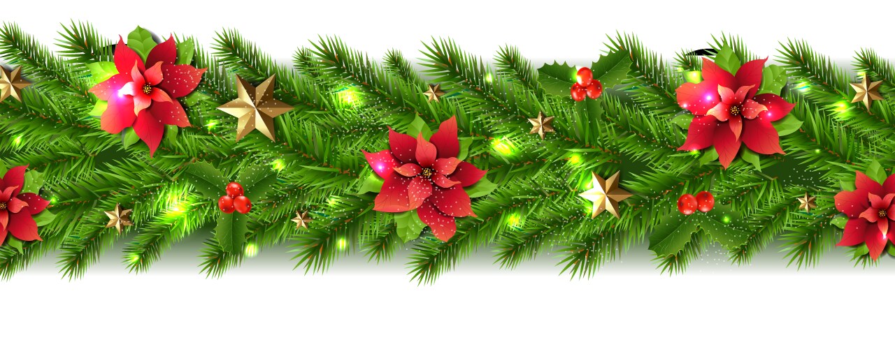 Christmas garland isolated transparent background Vector Image