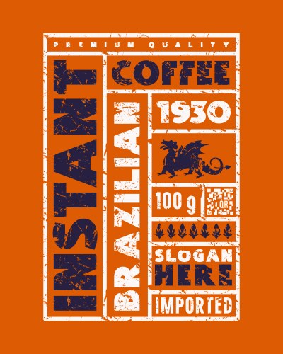 Template label for instant coffee Royalty Free Vector Image