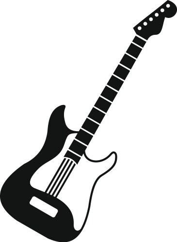 Electric and bass guitar headstock silhouettes Vector Image