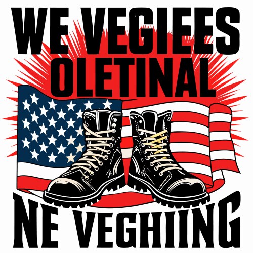 American veteran us maps boots and weapon Vector Image
