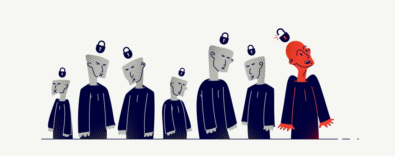 Matrix mind control and totalitarian society Vector Image