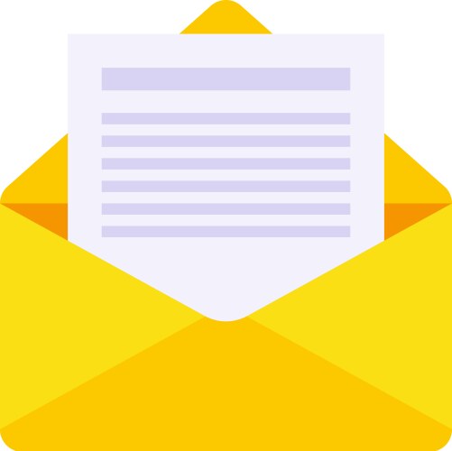 Open craft envelope with handwritten paper letter Vector Image