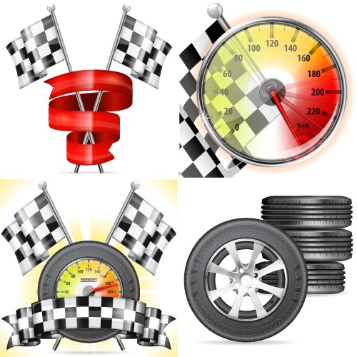 Sports race design- racing checkered flag crossed Vector Image