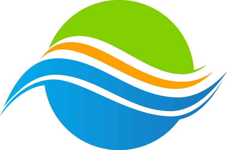 Round abstract wave water logo Royalty Free Vector Image