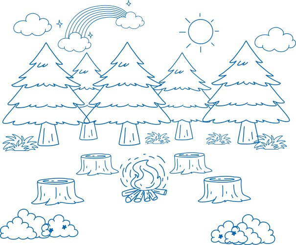Drawing Forest Corner Vector Images (over 150)
