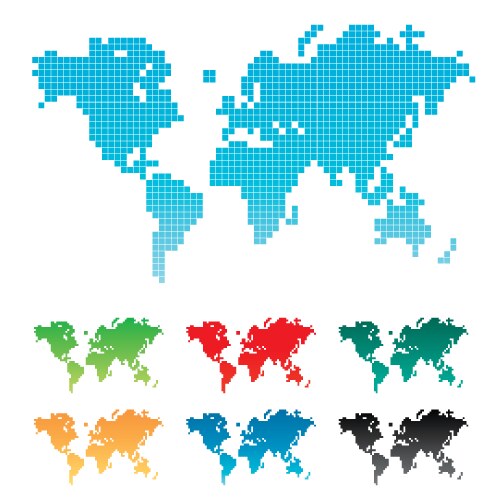 World Map Pixelated Vector Images (over 3,800)