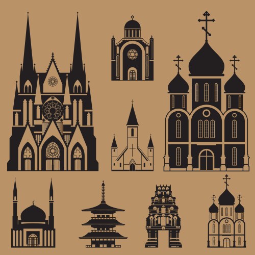 Cathedrals and churches Royalty Free Vector Image