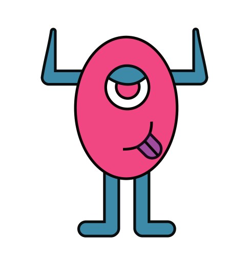 Green cartoon oval shape character smiling Vector Image