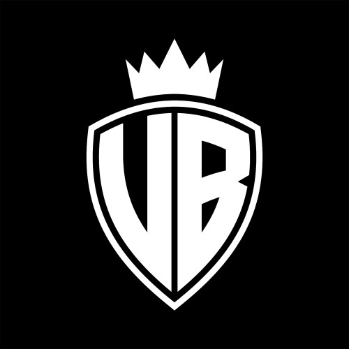 Ub logo with shield shape geeometric crown Vector Image