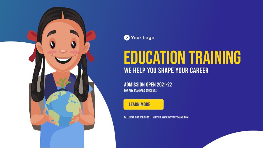 Banner design of education training Royalty Free Vector