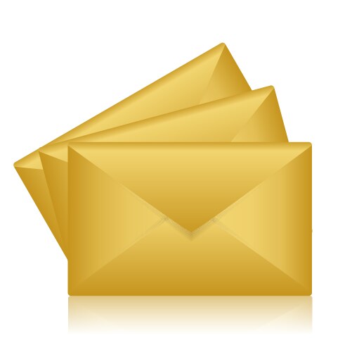 Open envelope icon flat style Royalty Free Vector Image