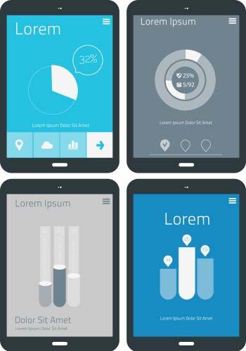 Active previous action button ui element template Vector Image