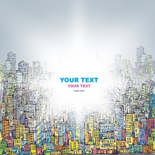 City background hand drawn Royalty Free Vector Image