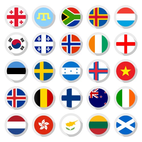 Asian flags Royalty Free Vector Image - VectorStock