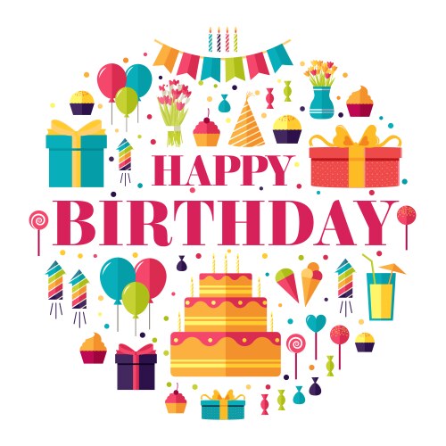 Happy Birthday Circle Vector Images (over 14,000)