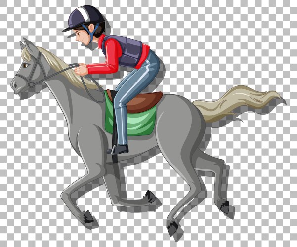 Man riding a horse isolated Royalty Free Vector Image