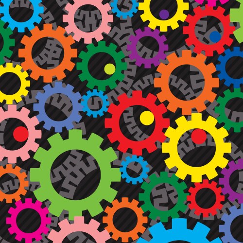 Colorful gears Royalty Free Vector Image - VectorStock