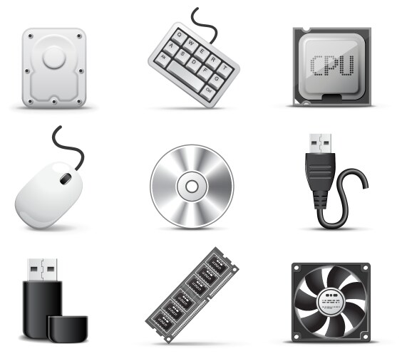 Computer parts diagram Royalty Free Vector Image