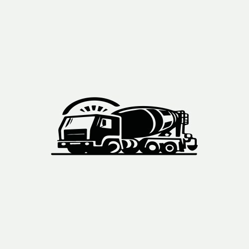 Concrete mixer truck logo Royalty Free Vector Image