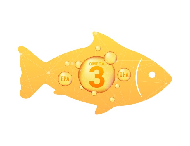 Omega 3 fish oil supplements advertising Vector Image
