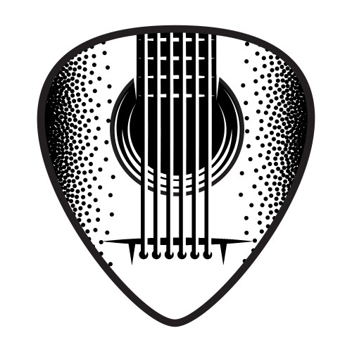 Template with stylish design of guitar plectrum Vector Image