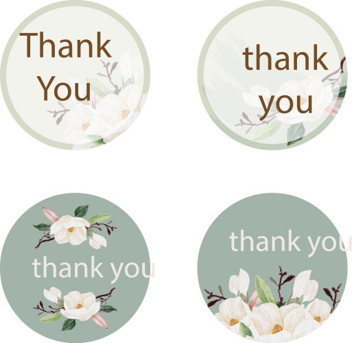 Thank you sticker template Royalty Free Vector Image