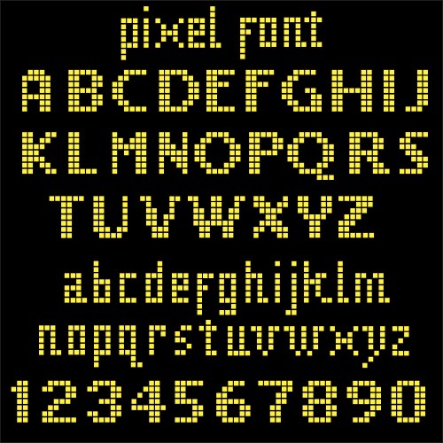 Big pixel font Royalty Free Vector Image - VectorStock