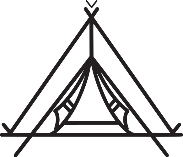 Camping tent svg silhouette Royalty Free Vector Image