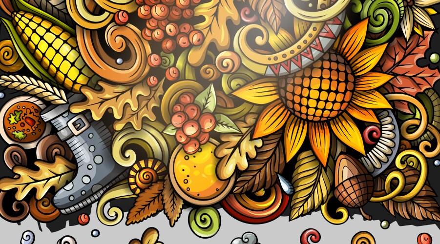 Cartoon doodle vegetables banner background Vector Image