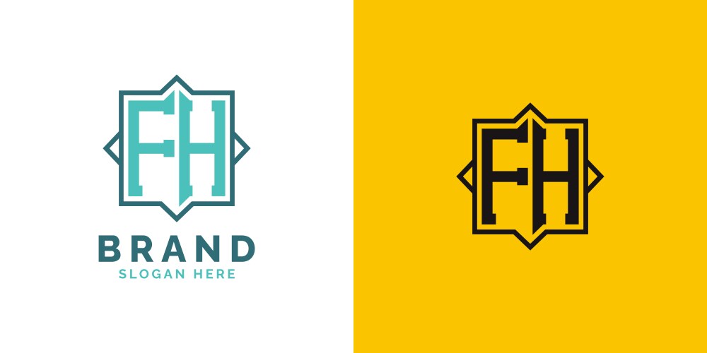 Letter fh logo design luxury fh furniture logo Vector Image