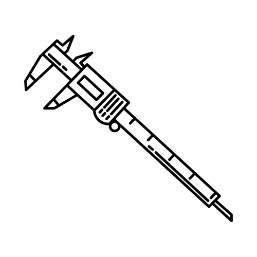 Caliper outline drawing Royalty Free Vector Image