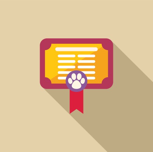 Dog training school certificate with ribbon Vector Image