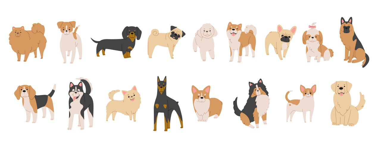 Dogs collection 2 Royalty Free Vector Image - VectorStock
