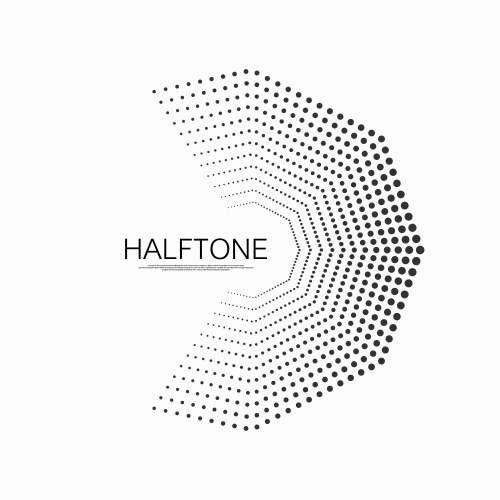 Halftone dots circle frame logo emblem design Vector Image