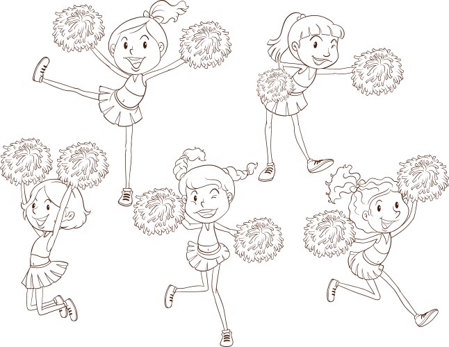 Cheerleader sketch cheerleading Royalty Free Vector Image