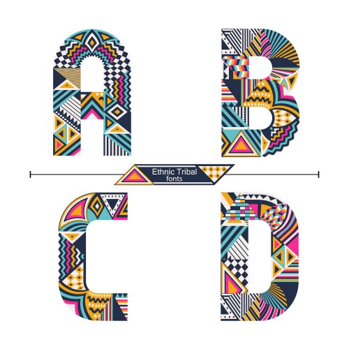 Mexican alphabet part 1 Royalty Free Vector Image