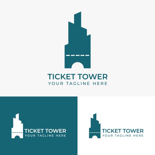 Ticket office logo combination symbol Royalty Free Vector